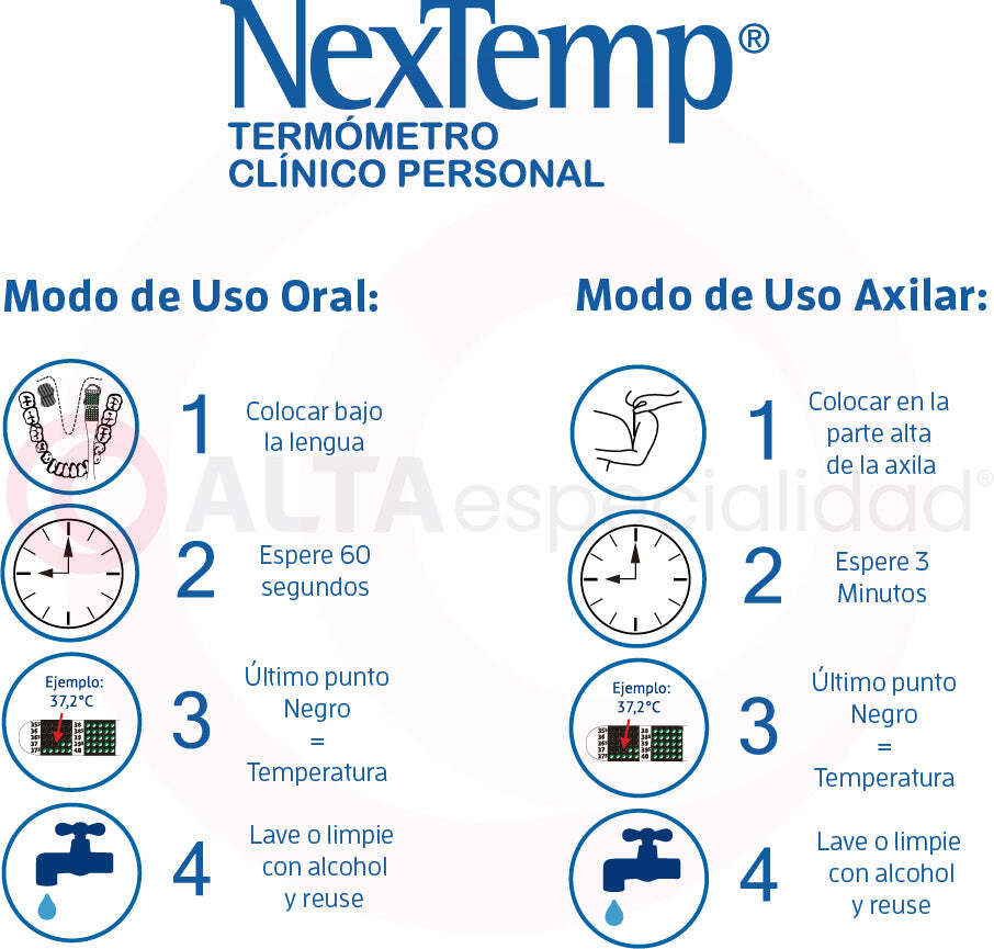 Termómetro Nextemp ULTRA | Uso Oral | Caja con 100 termómetros ...