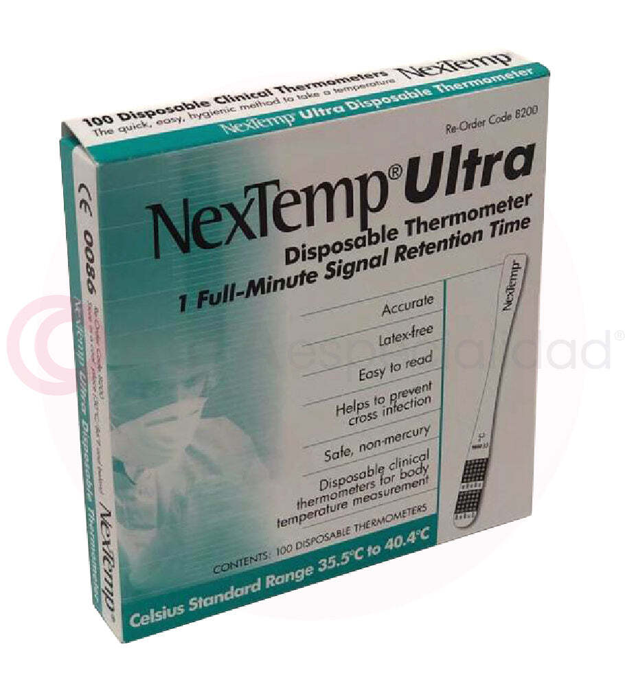 Termómetro Nextemp ULTRA | Uso Oral | Caja con 100 termómetros ...